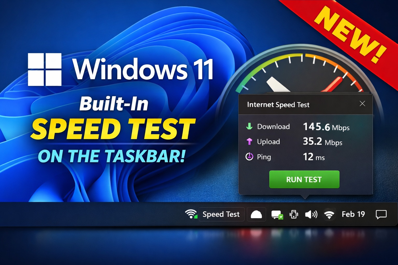 Built-In Internet Speed Test Coming to Windows 11 Taskbar