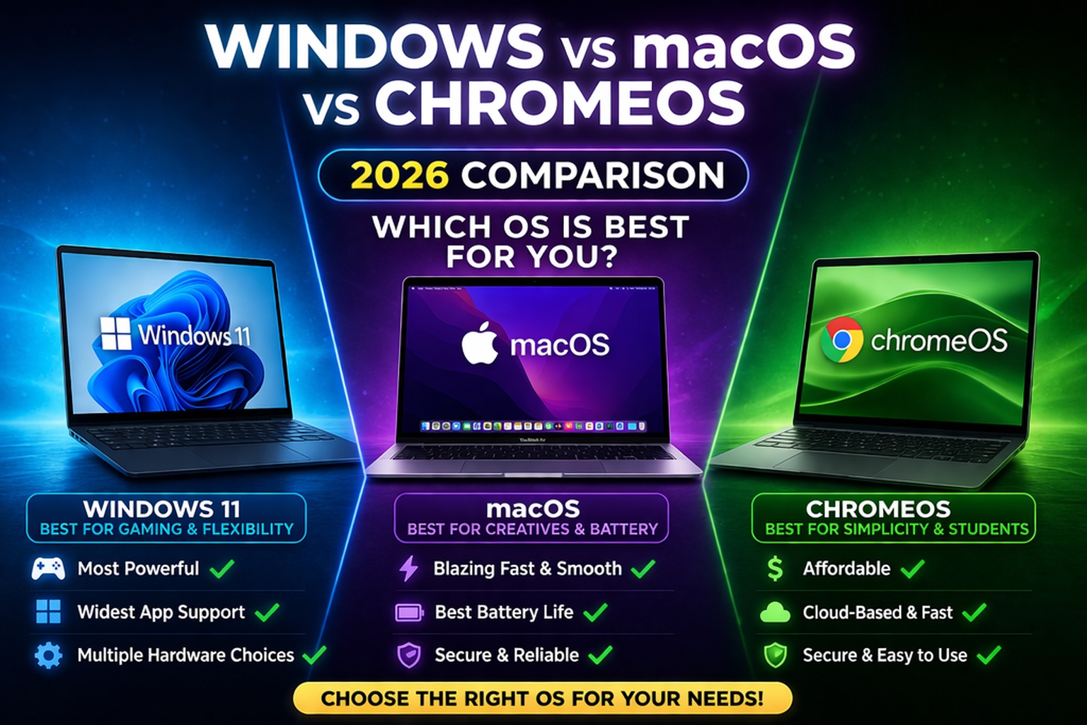 Windows vs macOS vs ChromeOS (2026) — Which One Should You Choose ...