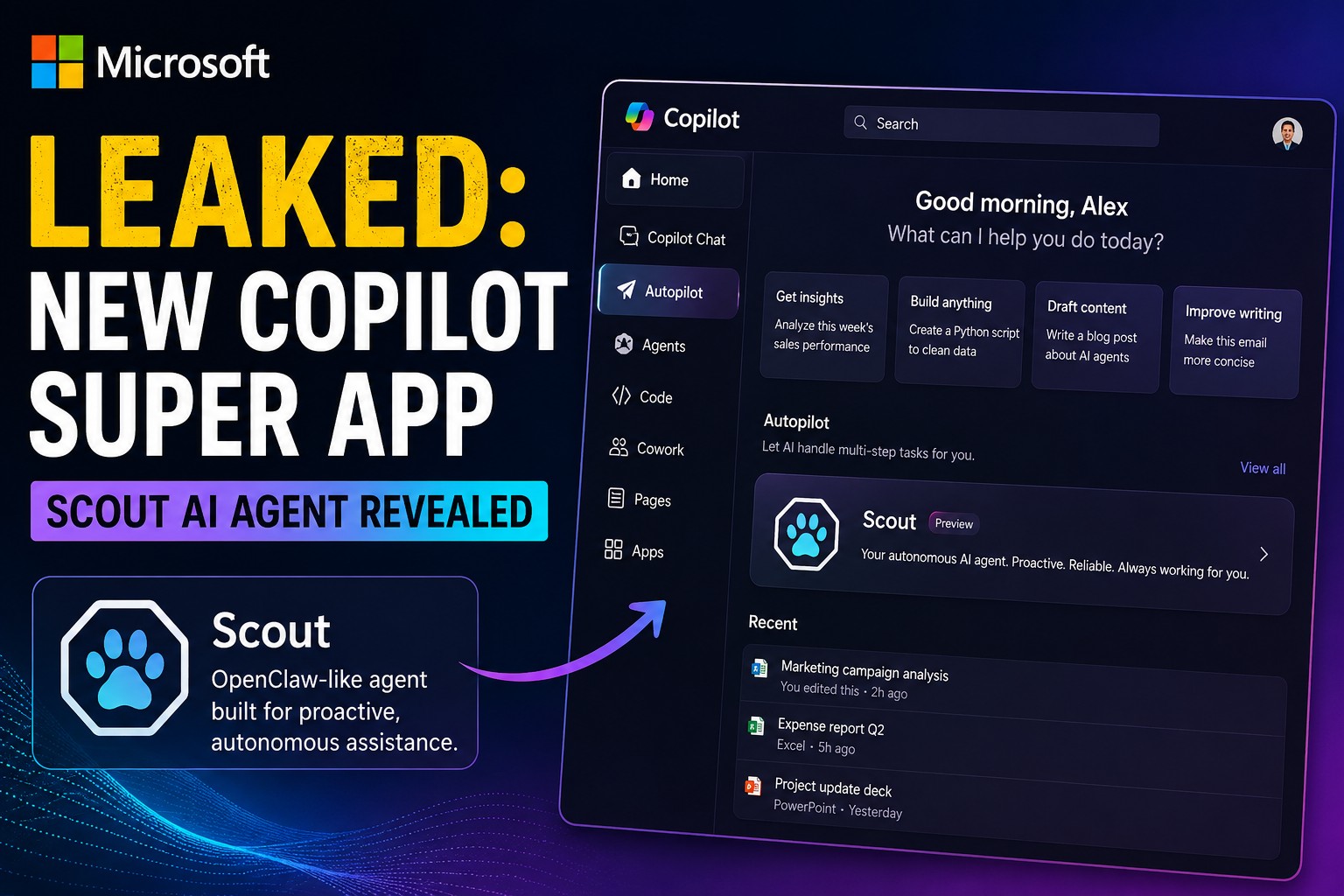 Microsoft Copilot Super App Leak Reveals Scout AI Agent - WinCentral